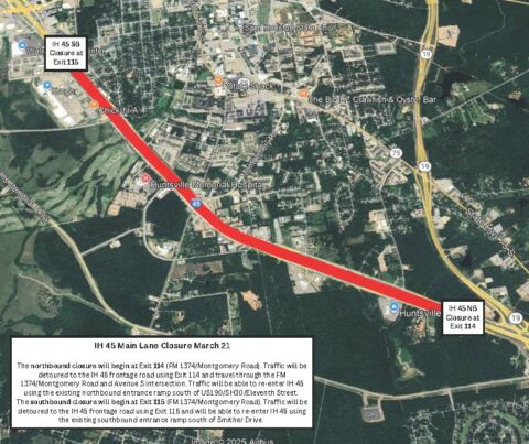 I45 Closure starting 3/21 | Kstar Country K-Star Radio/KVST 99.7 FM ...
